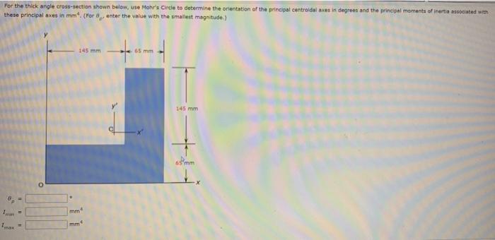 Solved For the thick angle cross-section shown below, use | Chegg.com