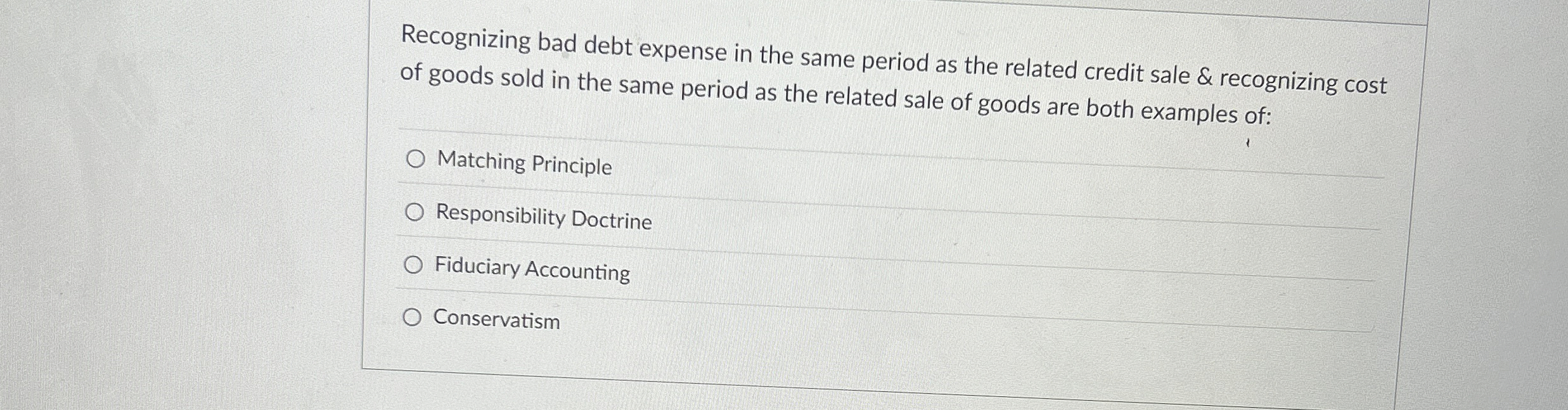 Solved Recognizing bad debt expense in the same period as | Chegg.com