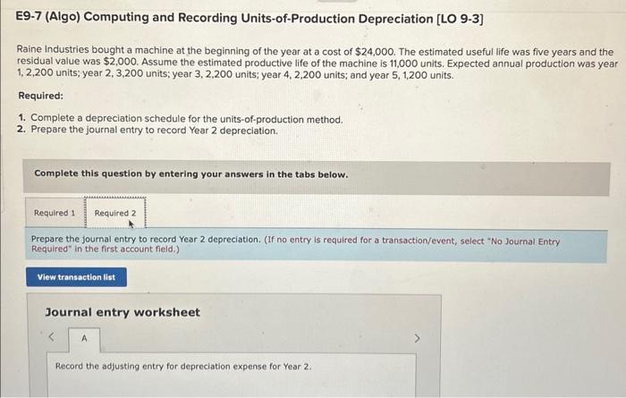 Solved E9-7 (Algo) Computing and Recording | Chegg.com