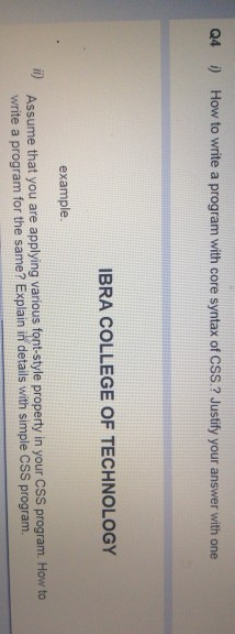 Solved Q41) How to write a program with core syntax of CSS.? | Chegg.com