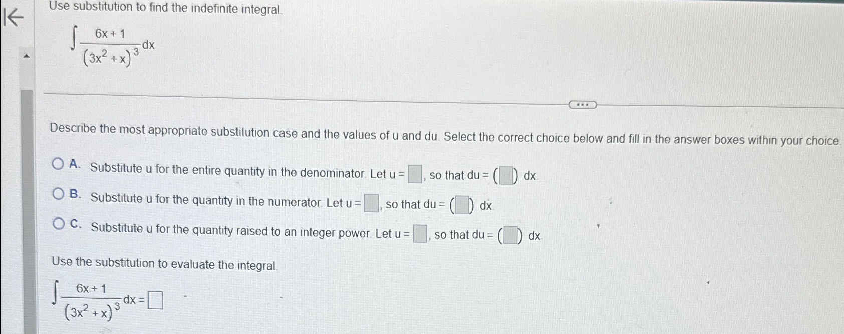 Solved Use substitution to find the indefinite | Chegg.com