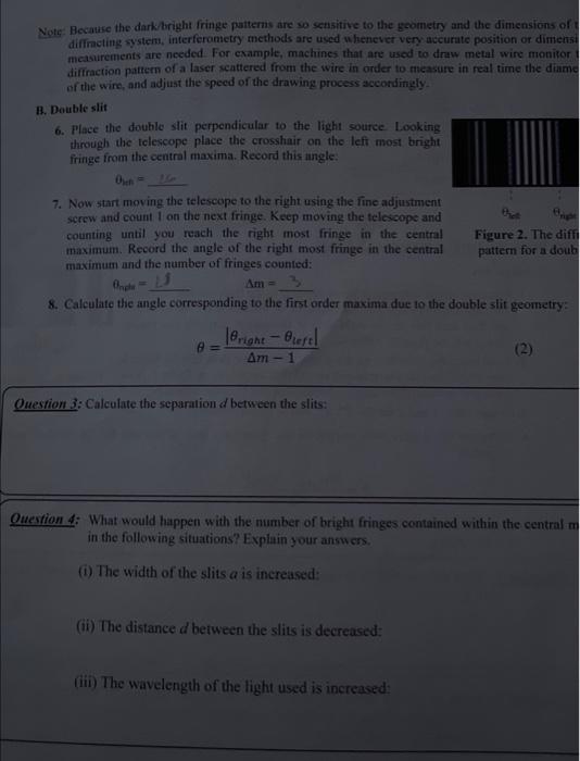 A. Single slit 1. Place the single slit grating | Chegg.com