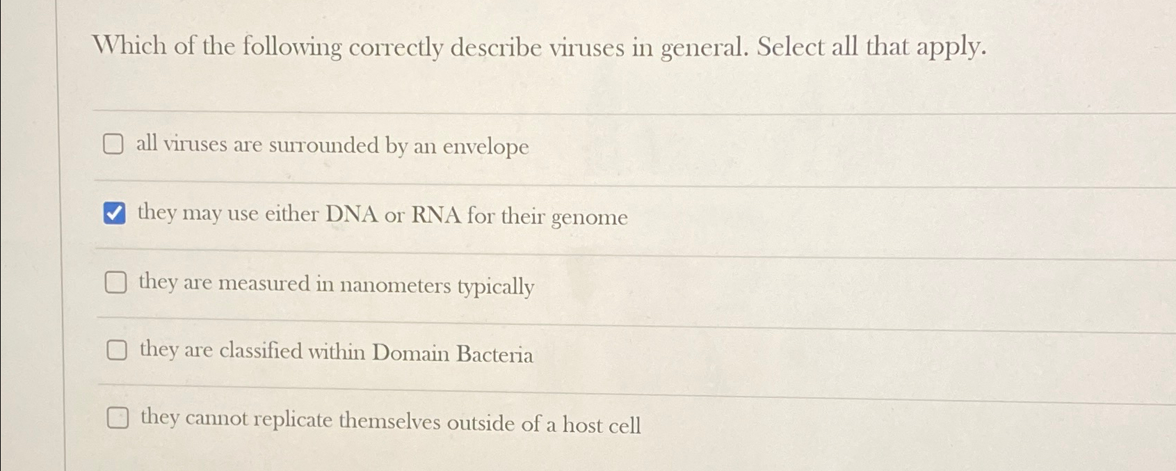 Solved Which of the following correctly describe viruses in | Chegg.com