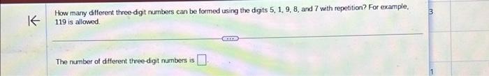 Solved How many different three-digit numbers can be formed | Chegg.com