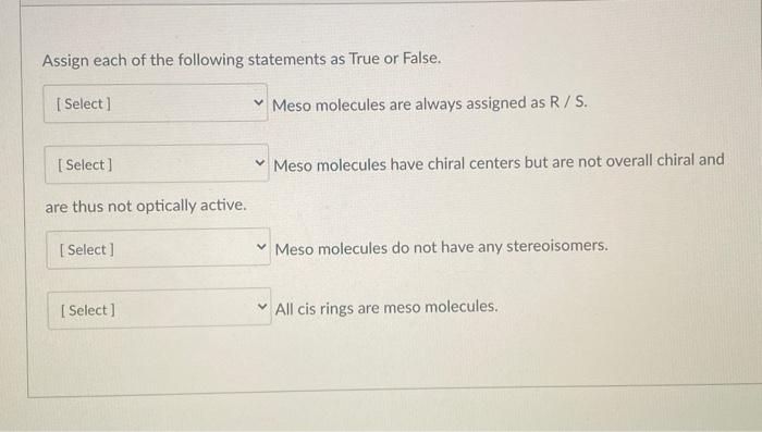 Solved Which of the given compounds are MESO? (select all | Chegg.com