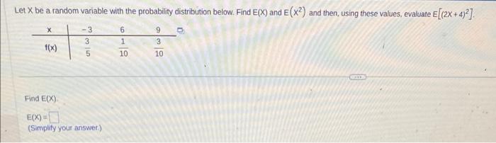 Solved Let X be a random variable with the probability | Chegg.com