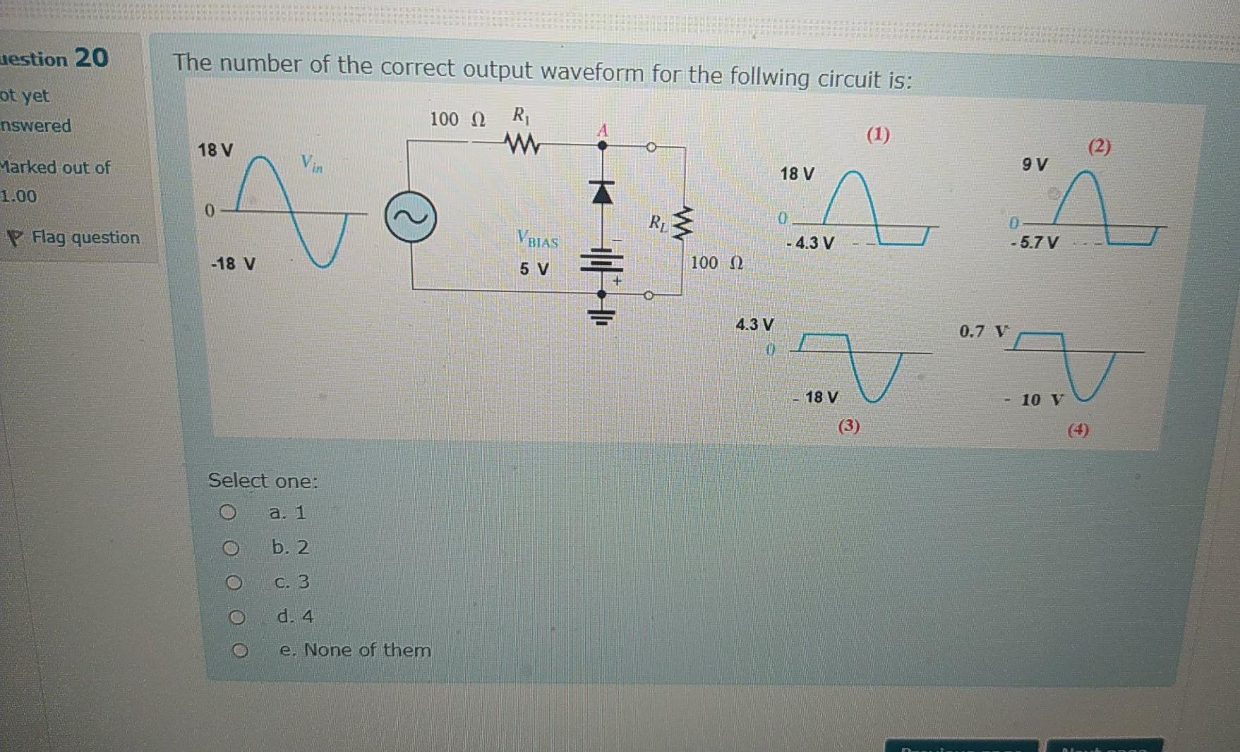 Solved gestion 20 The number of the correct output waveform | Chegg.com