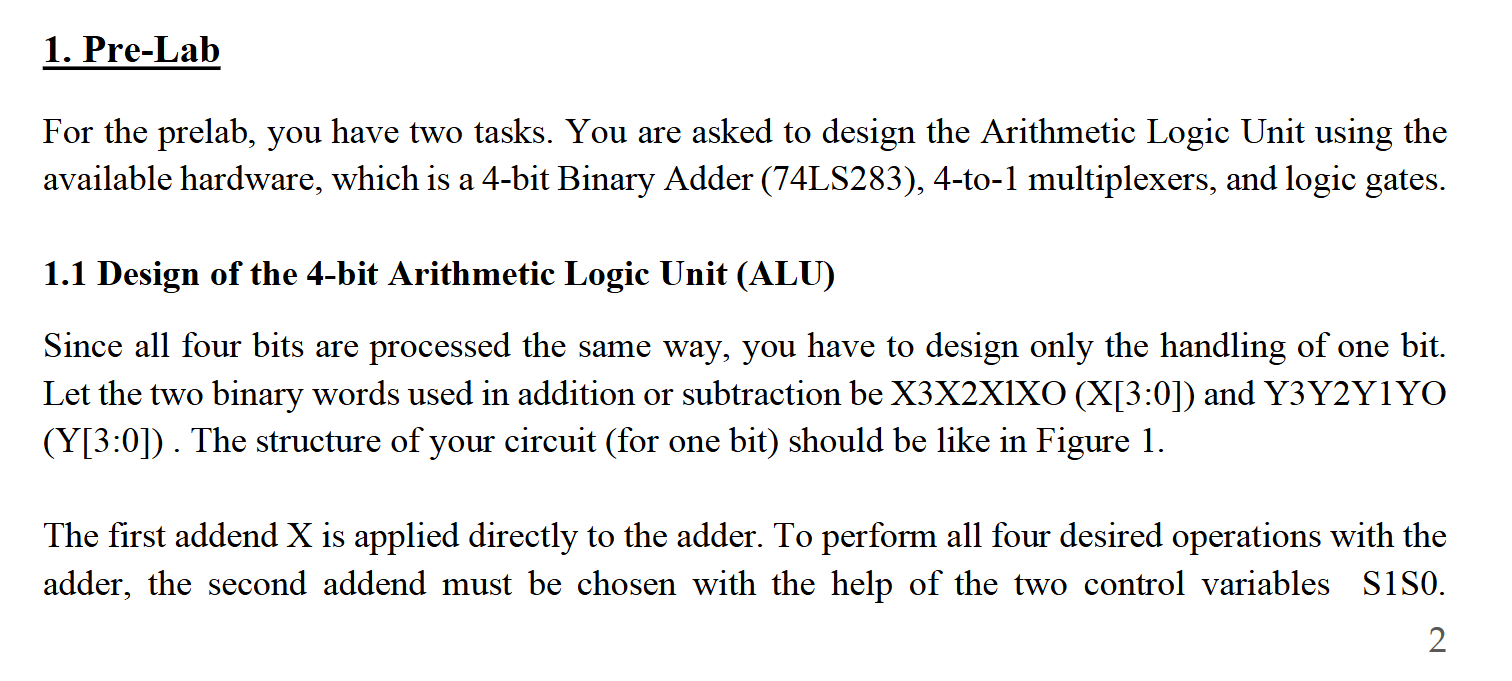 Solved 1. ﻿Pre-LabFor the prelab, you have two tasks. You | Chegg.com