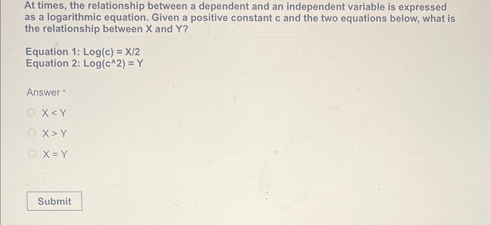 Solved At times, the relationship between a dependent and an | Chegg.com