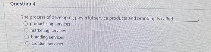 Solved The process of developing powerful service products | Chegg.com