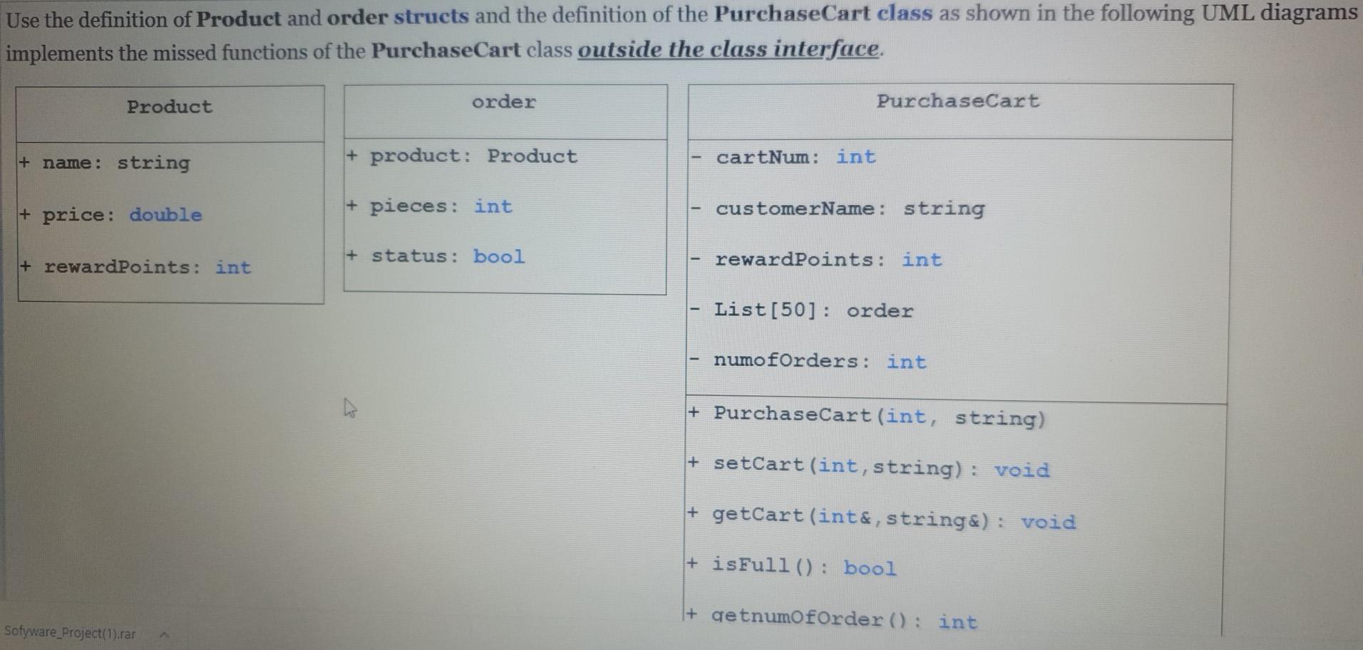 Solved Use the definition of Product and order structs and | Chegg.com