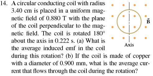 A circular conducting coil with radius 3.40 cm is | Chegg.com