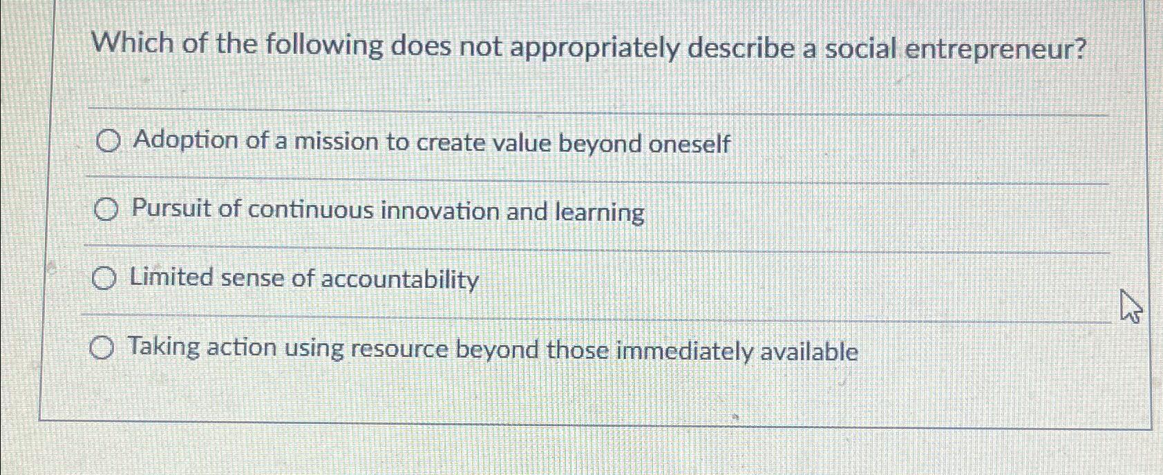 Solved Which of the following does not appropriately | Chegg.com