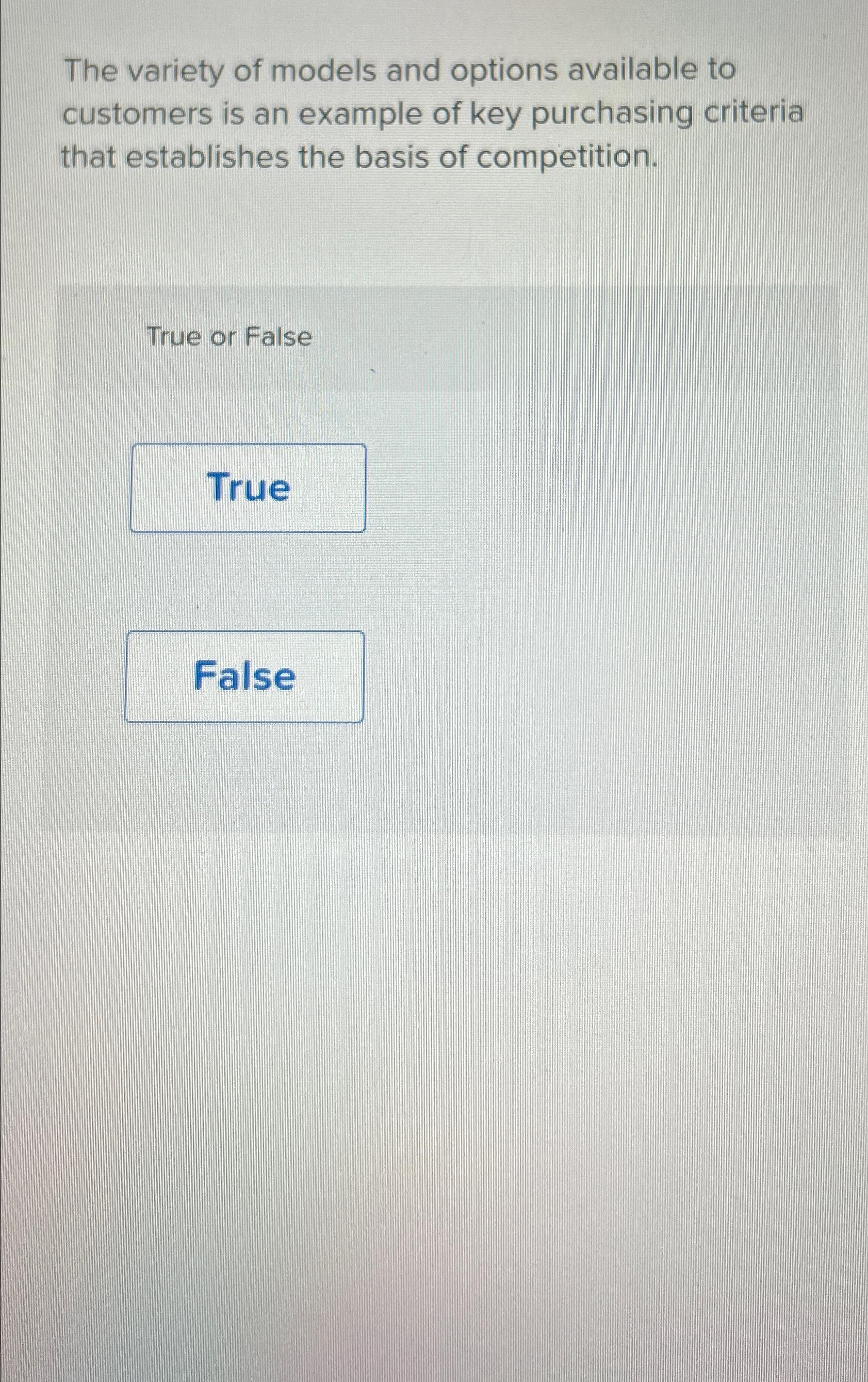 Solved The variety of models and options available to | Chegg.com