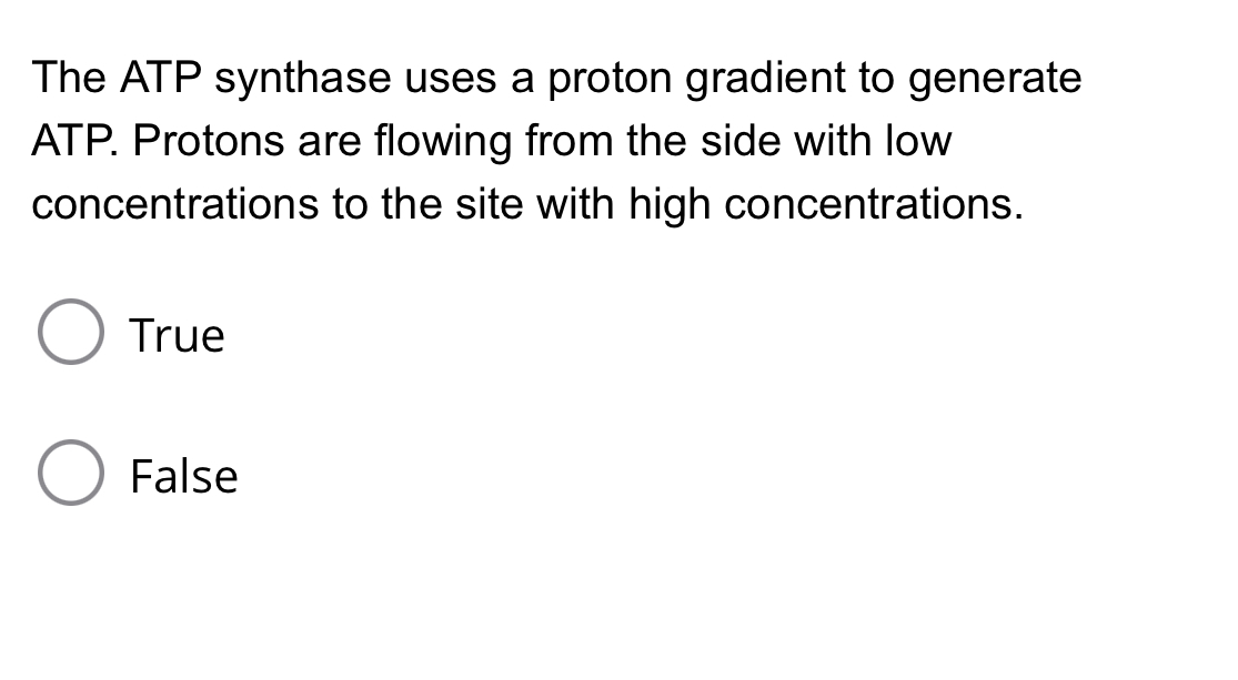 Solved The ATP synthase uses a proton gradient to generate | Chegg.com