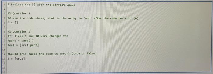 Solved vec1 =1:2:8; vec2 =2:2:9; arr1=[vec1;vec2]; | Chegg.com