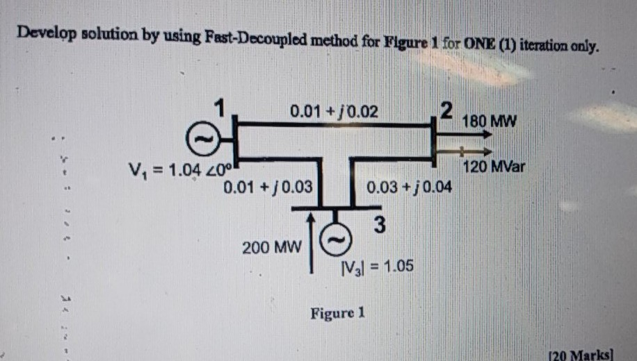 Solved Develop solution by using Fast-Decoupled method for | Chegg.com