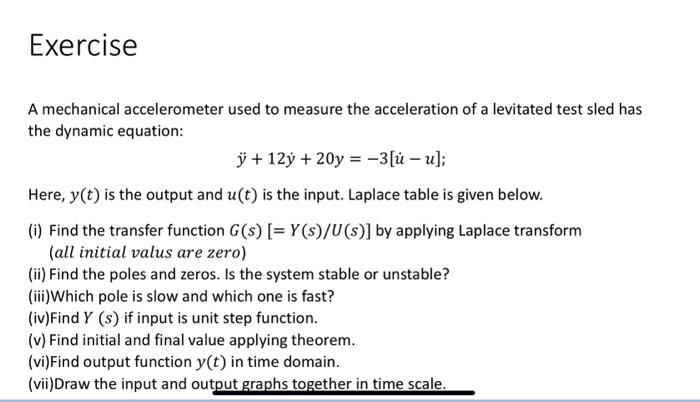 Solved A mechanical accelerometer used to measure the | Chegg.com