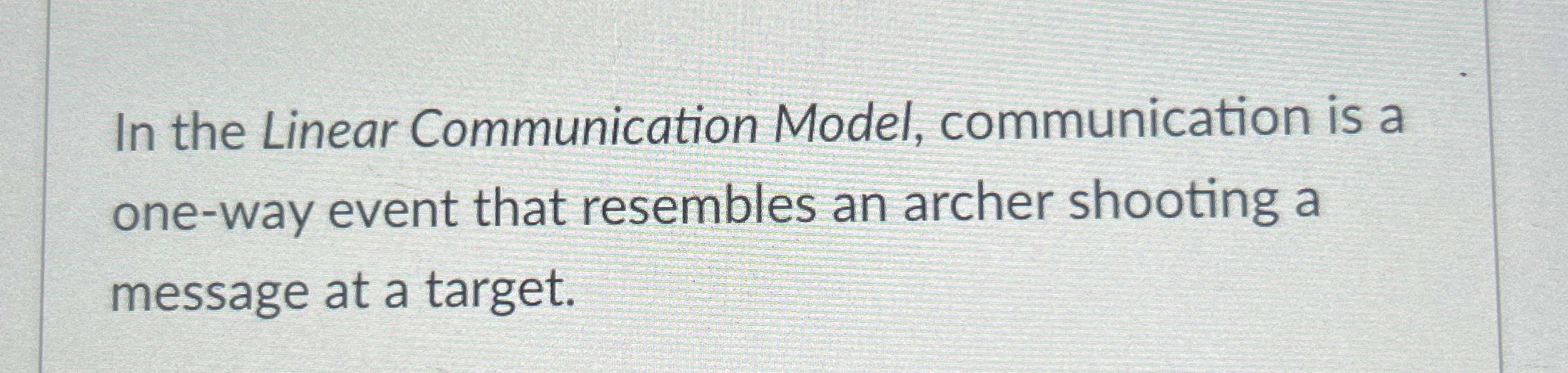 Solved In the Linear Communication Model, communication is a | Chegg.com