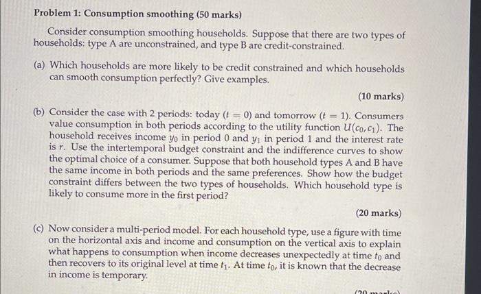 Solved Consider consumption smoothing households. Suppose | Chegg.com
