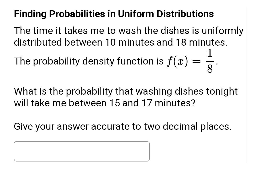 Solved Finding Probabilities in Uniform Distributions The | Chegg.com
