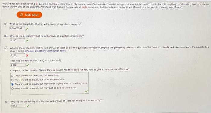 Solved Richard has just been given a 8-question | Chegg.com