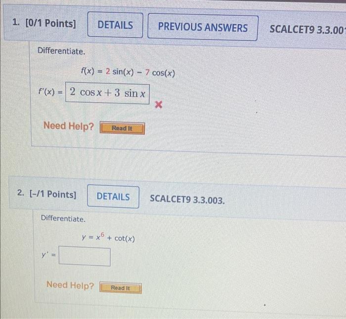 Solved 1. [0/1 Points] DETAILS PREVIOUS ANSWERS SCALCET9 | Chegg.com