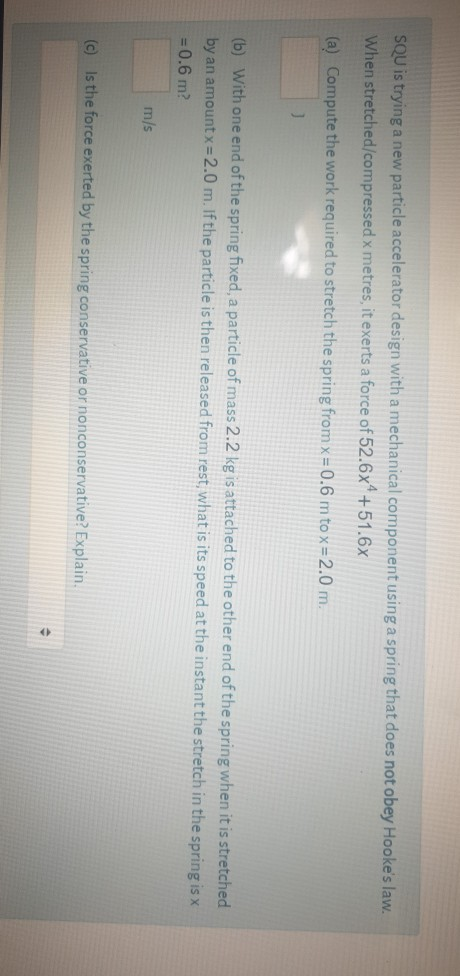 Solved SQU is trying a new particle accelerator design with | Chegg.com