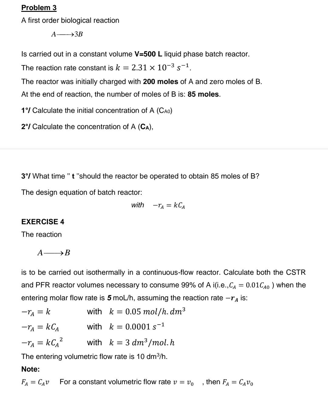 Solved Problem 1 Write the rate expressions for the | Chegg.com