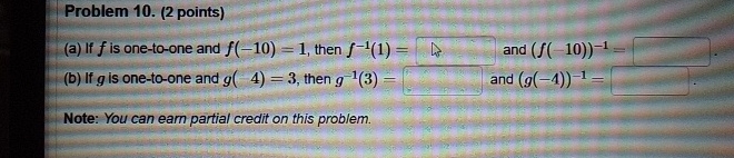 Solved Problem 10. (2 ﻿points)(a) ﻿If f ﻿is one-to-one and | Chegg.com