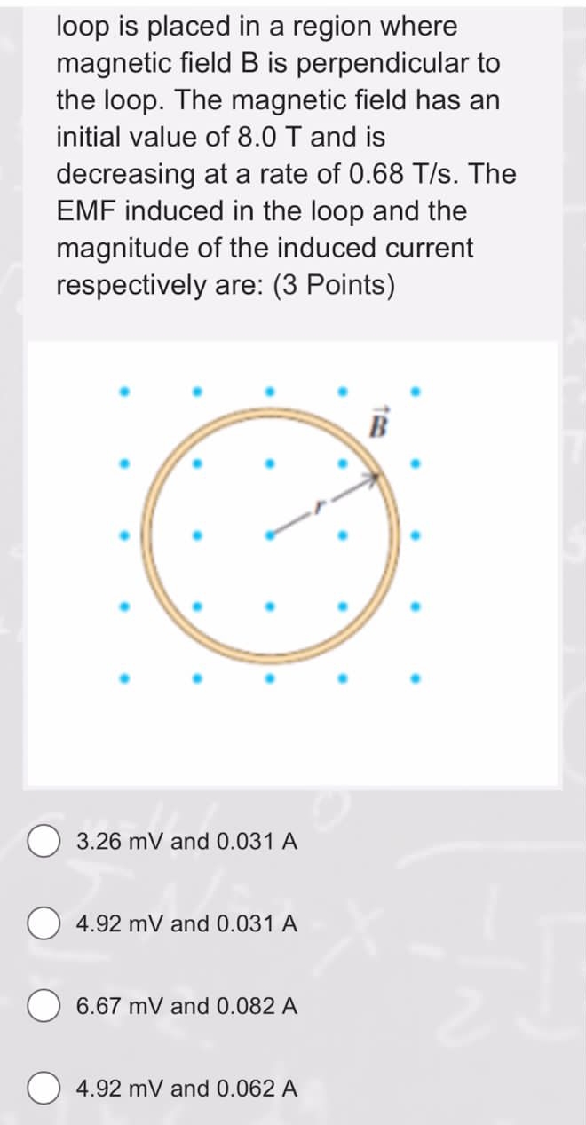 Solved loop is placed in a region where magnetic field B ﻿is | Chegg.com