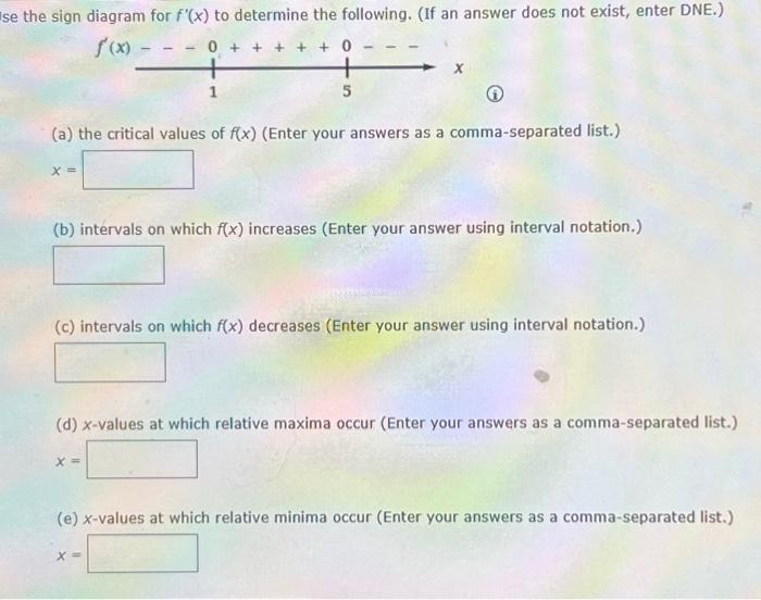 Solved (a) the critical values of f(x) (Enter your answers | Chegg.com