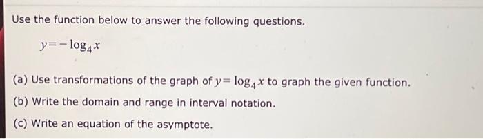 Solved Use the function below to answer the following | Chegg.com