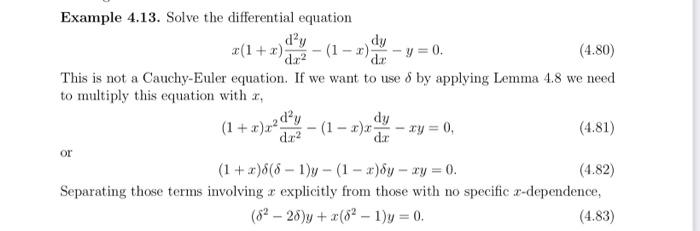 Solved Example 4.13. Solve the differential equation x(1+x) | Chegg.com