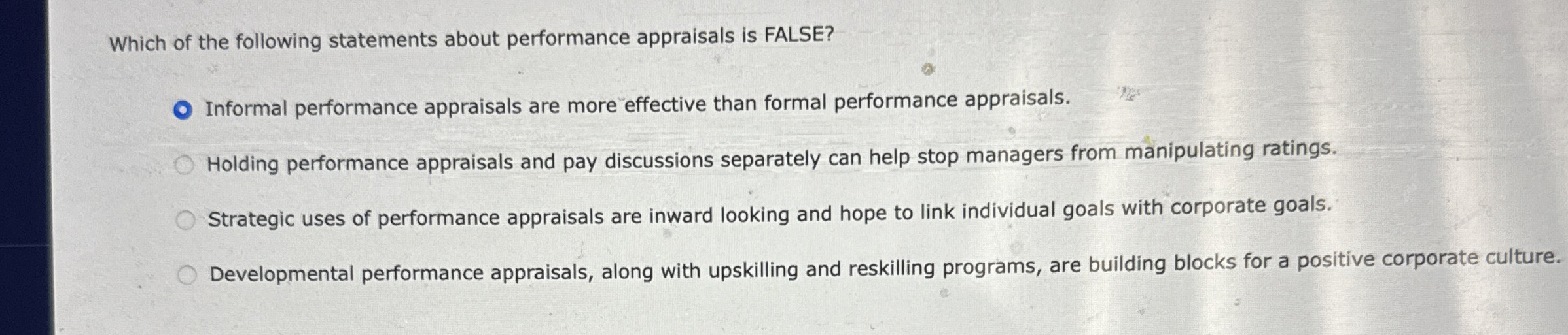 Solved Which of the following statements about performance | Chegg.com