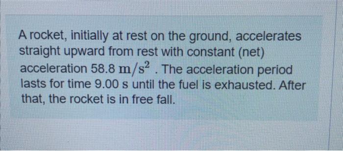 Solved A rocket, initially at rest on the ground, | Chegg.com