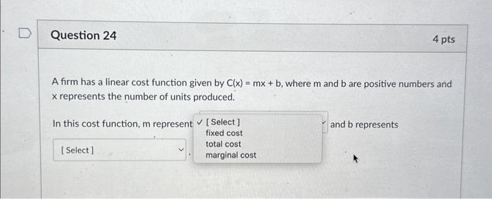 Solved A firm has a linear cost function given by C(x)=mx+b, | Chegg.com