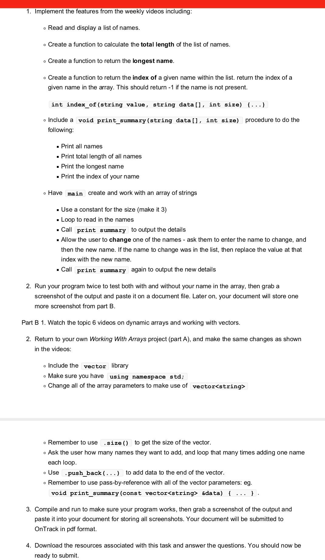 - Include a void print_summary(string data [], int | Chegg.com