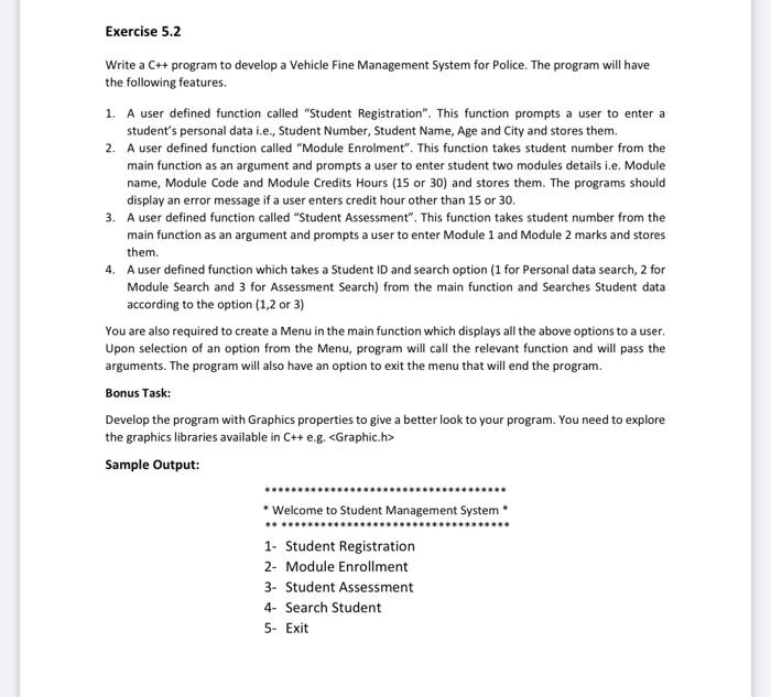 Solved Programming Exercise 5 Assessment component B Weight | Chegg.com