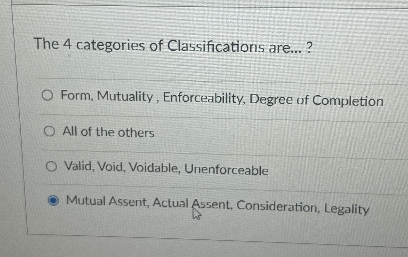 Solved The 4 ﻿categories of Classifications are... ?Form, | Chegg.com