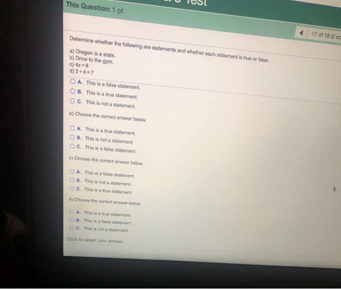 Solved This Question: 1 pt UUTUSL 17 of 182 cc Determine | Chegg.com