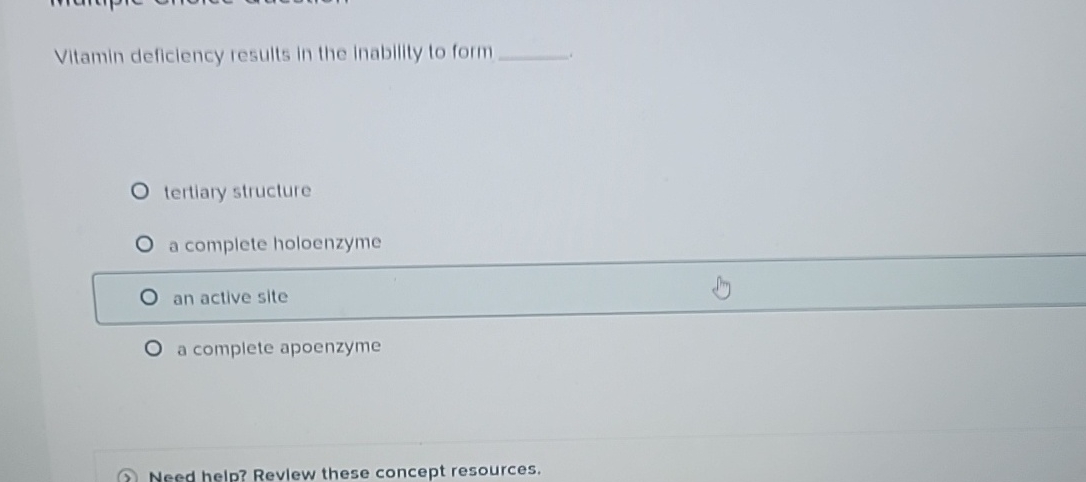 Solved Vitamin defficiency results in the inability to form | Chegg.com