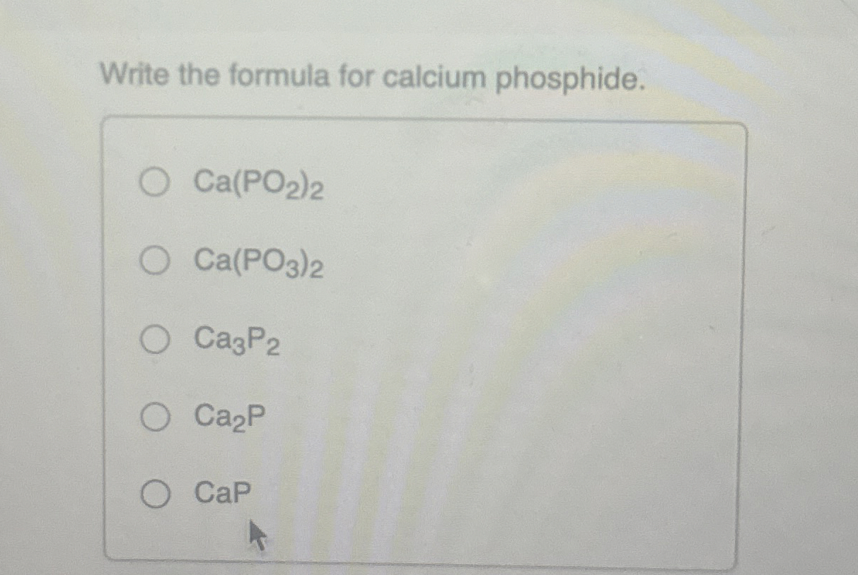 Solved Write the formula for calcium | Chegg.com