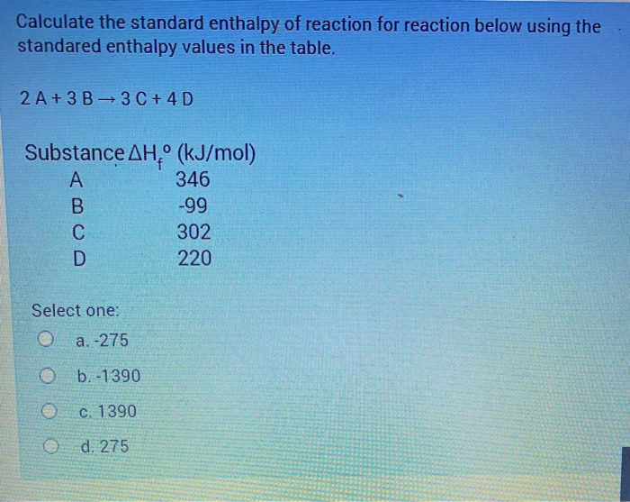 Solved Calculate the standard enthalpy of reaction for | Chegg.com
