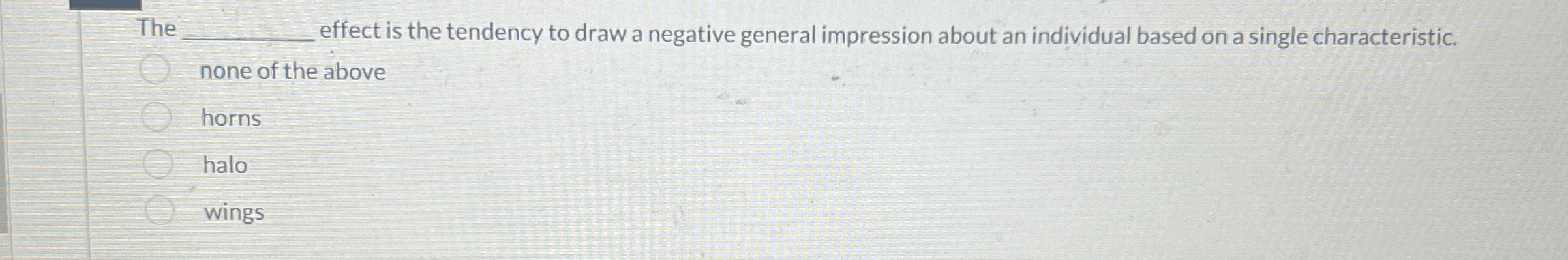 Solved Theeffect is the tendency to draw a negative general | Chegg.com