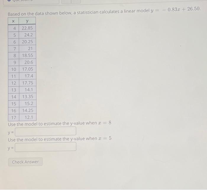 Solved Based On The Data Shown Below Calculate The