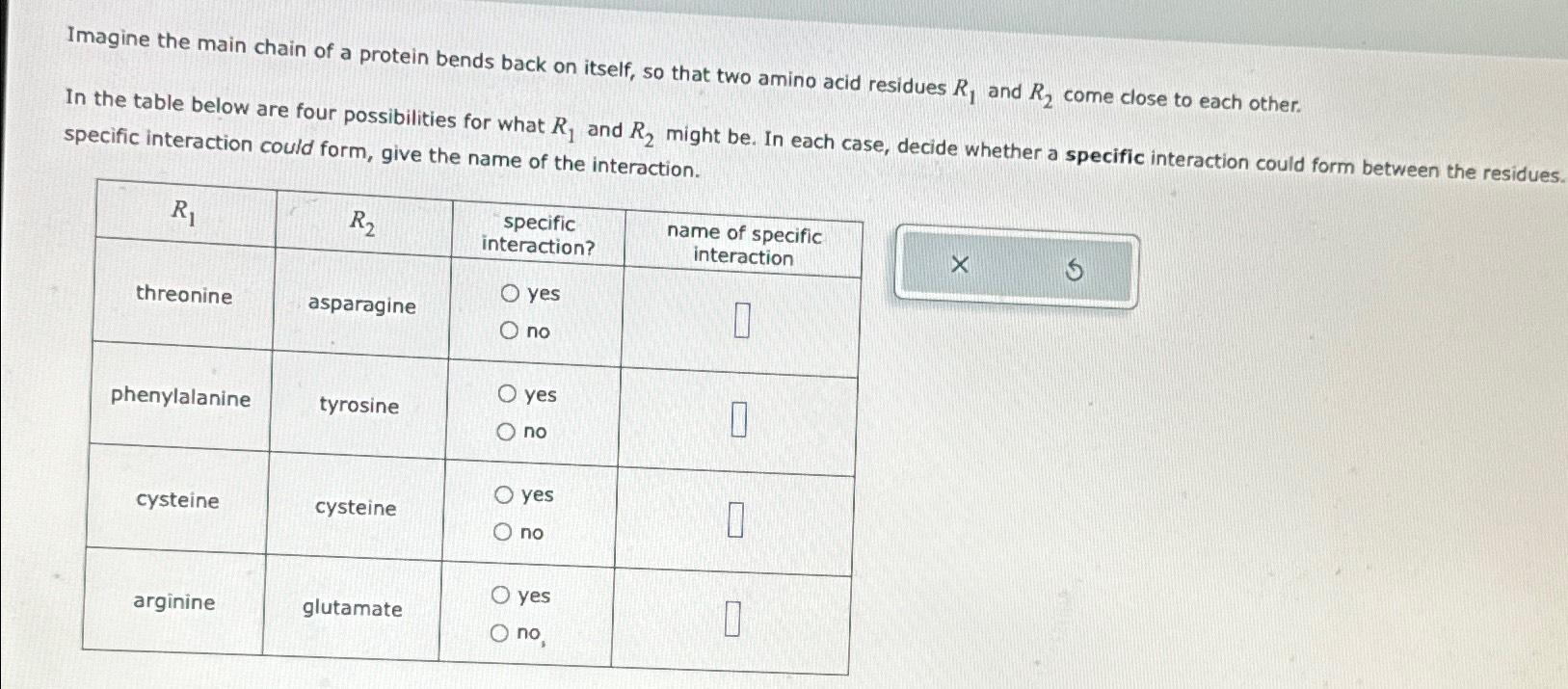 Solved Imagine the main chain of a protein bends back on | Chegg.com