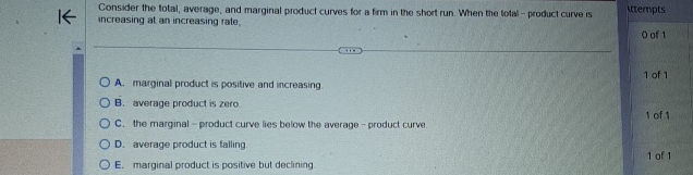 Solved Consider the total, average, and marginal product | Chegg.com