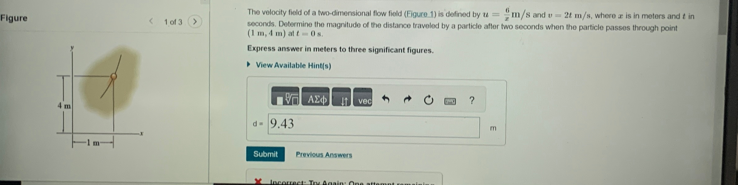 Figure1 ﻿of 3The velocity field of a two-dimensional | Chegg.com