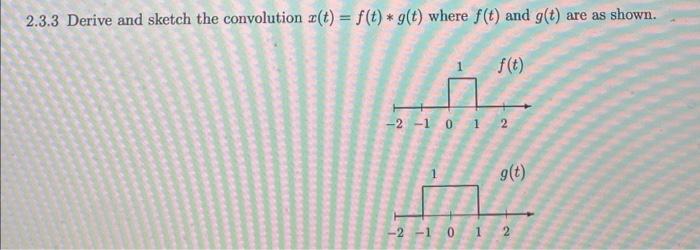Solved 2.3.3 Derive and sketch the convolution | Chegg.com
